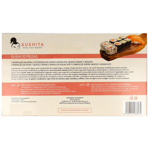 SUSHITA Bandeja de Sushi surtido congelado SUSHITA 10 uds. - Alcampo ¡Haz tu Compra Online y ...
