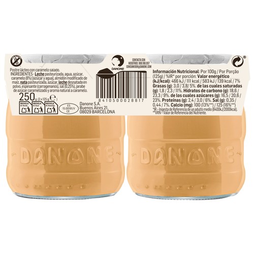 DANONE Postre lácteo con caramelo con un sorprendente toque salado ...