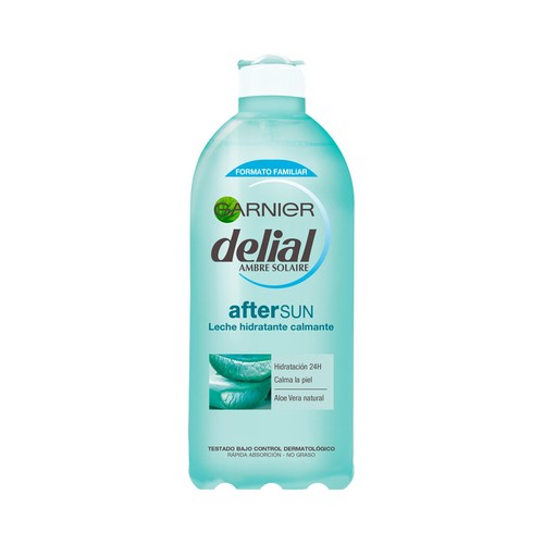 DELIAL Leche after sun , con aloe vera natural y acción hidratante y ...