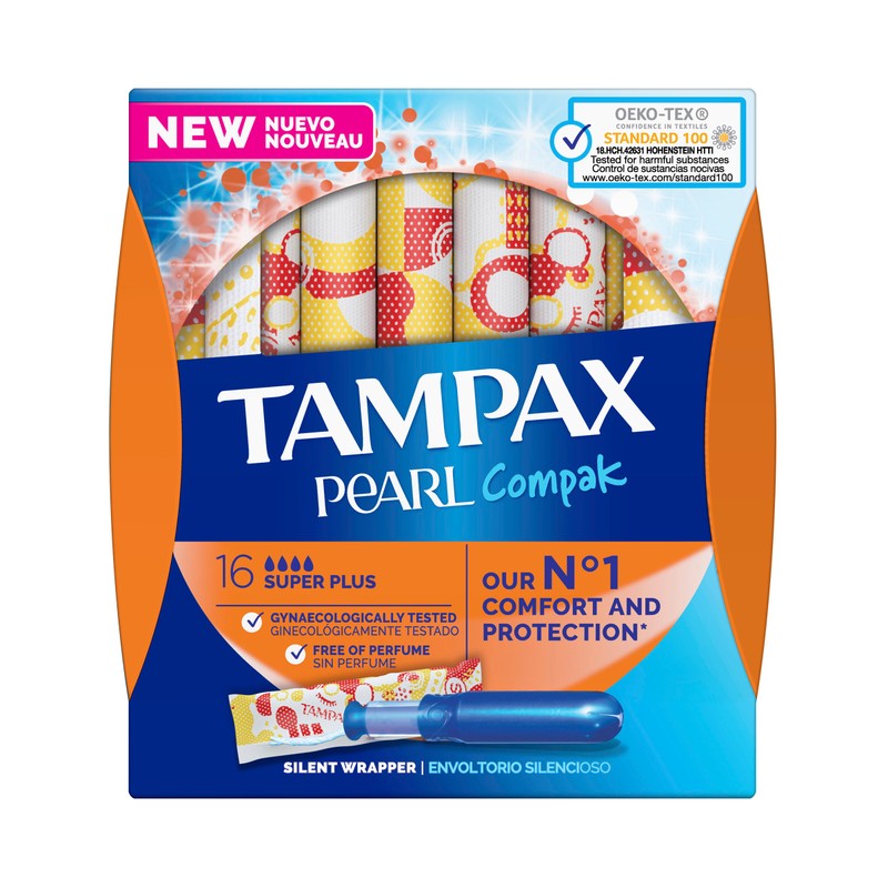 TAMPAX Tampones super plus con aplicador super plus TAMPAX Compak pearl ...