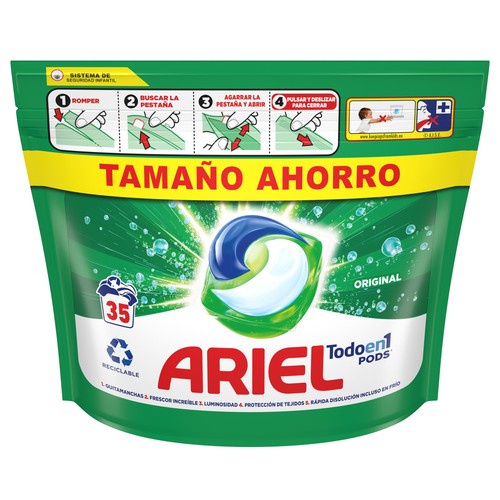 ARIEL Detergente cápsulas 3 en 1 original 35 ds 717,5 g. - Alcampo ¡Haz ...