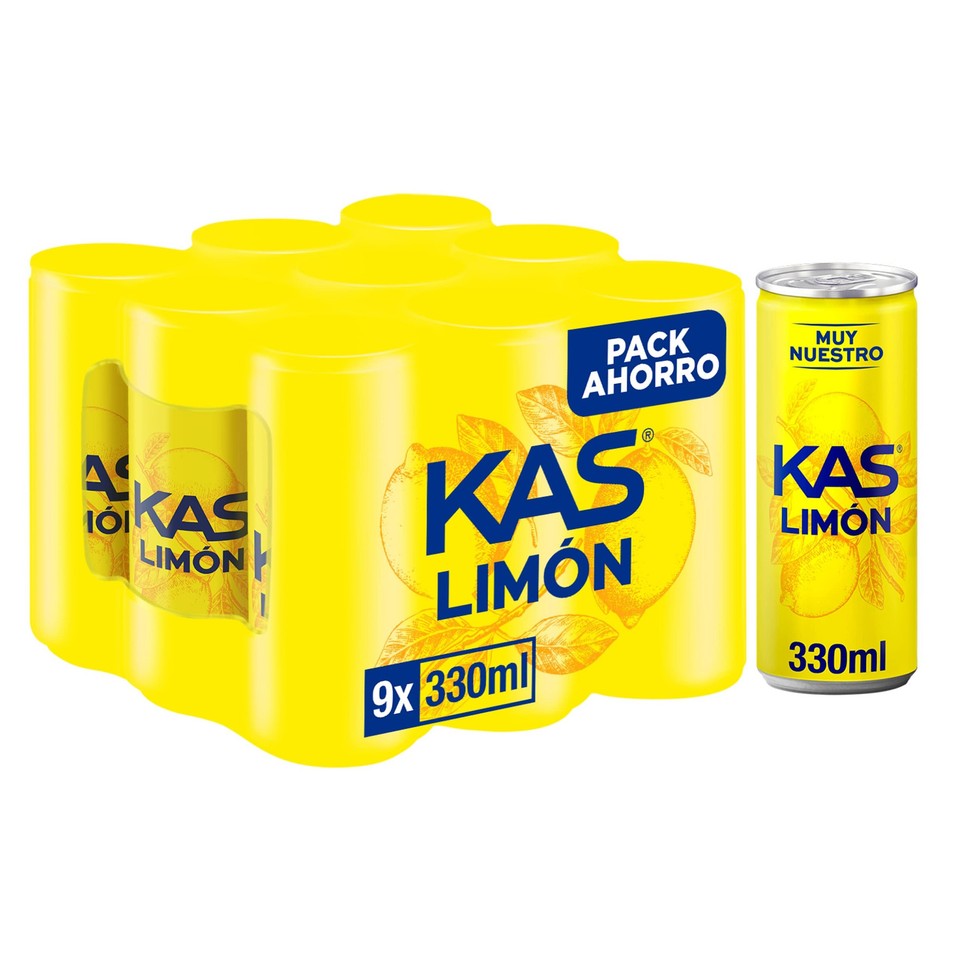KAS Refresco de limón pack 9 latas de 330 ml. - Alcampo ¡Haz tu Compra ...