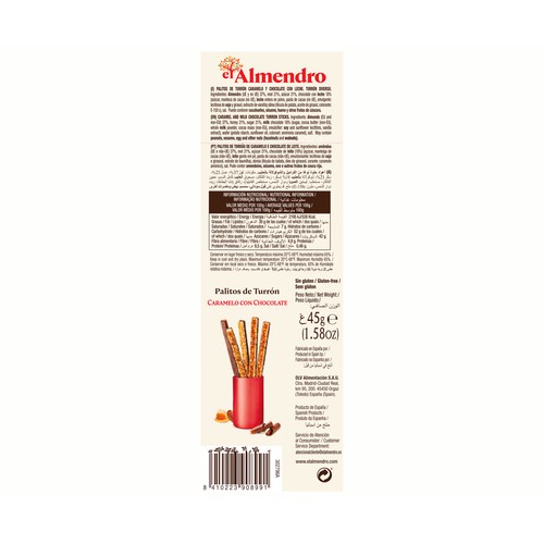 EL ALMENDRO Sticks de turron de caramelo y chocolate 45 g. - Alcampo ...