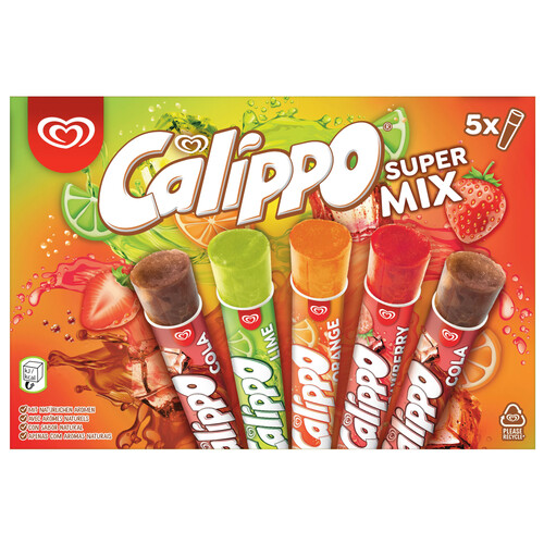CALIPPO Polos de diferentes sabores, cola (2), lima, naranja y fresa ...