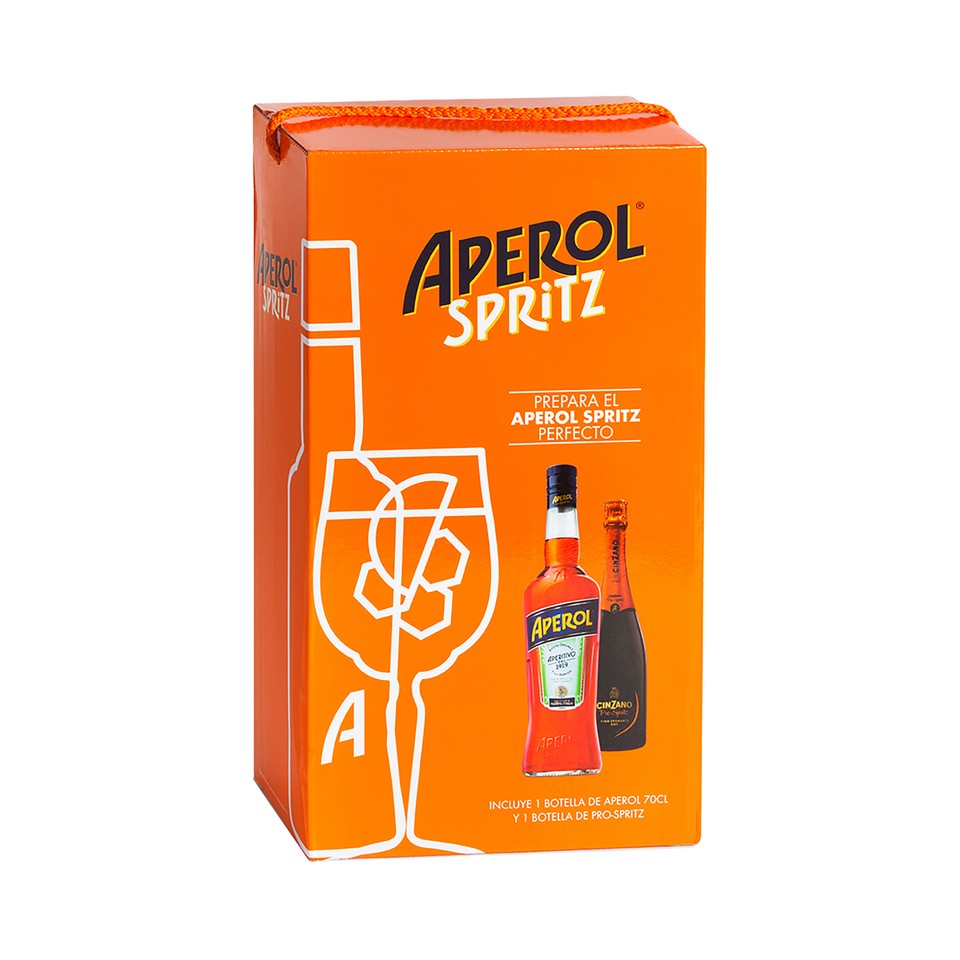 APEROL Estuche con botella de Aperol (70 cl) y botella de Prosecco ...