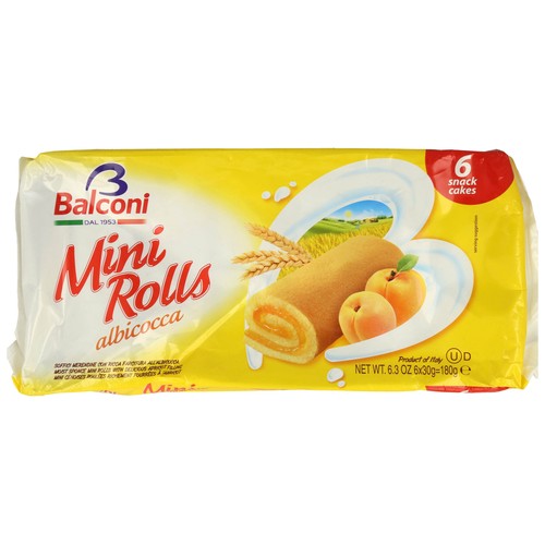 BALCONI Minii Rolls albaricoque 6 uds 180 g. - Alcampo ¡Haz tu Compra ...