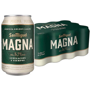 SAN MIGUEL MAGNA Cervezas Golden Lager pack 12 uds, x 33 cl. - Alcampo ...
