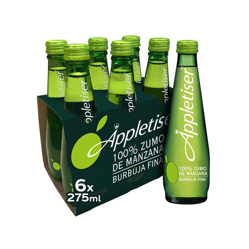 APPLETISER Bebida con gas de zumo de manzana pack 6 botella de vidrio x ...