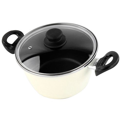 Olla en acero esmaltado de 24cm, apto para inducción, MAGEFESA Cream ...