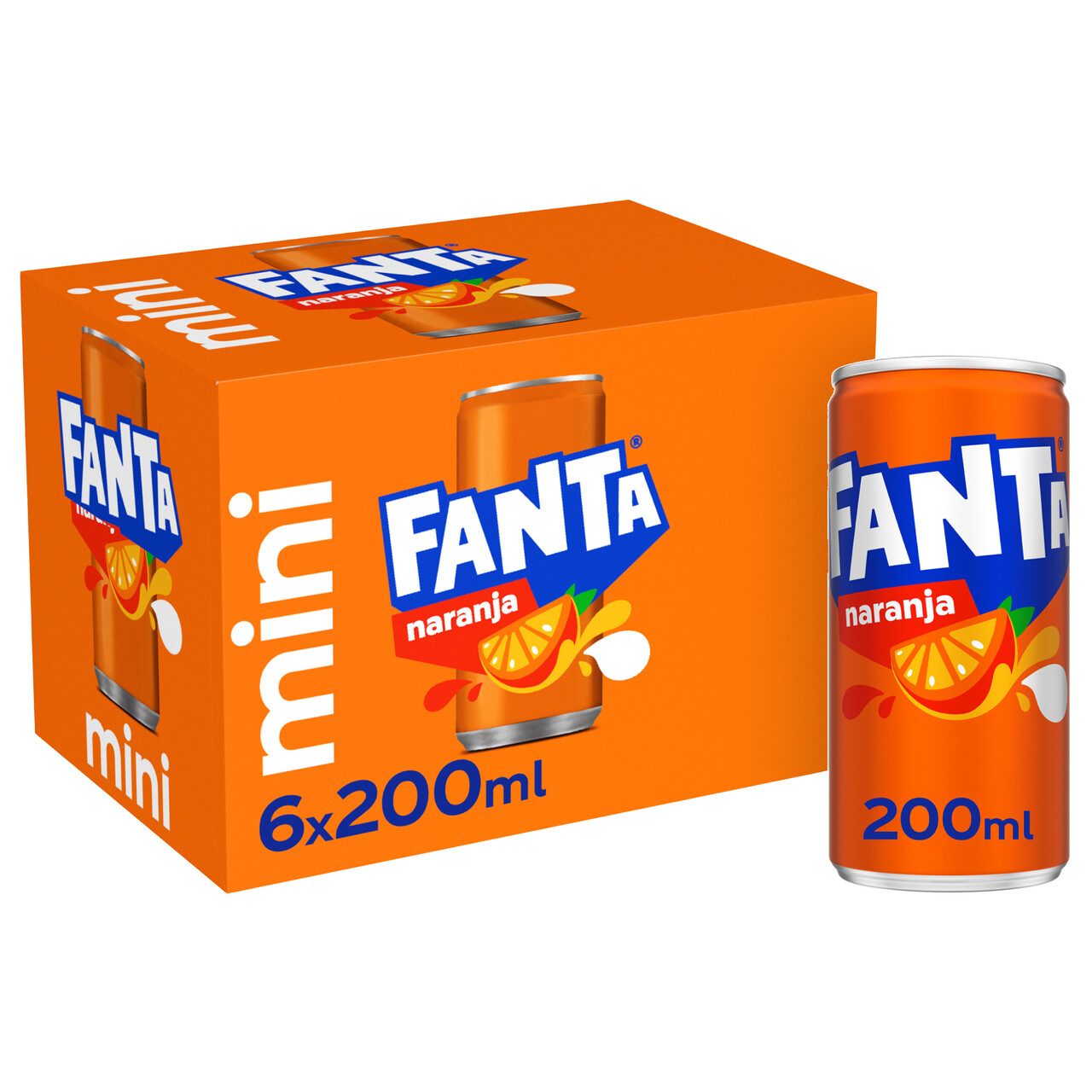 FANTA MINI Refresco de naranja pack lata 6 und x 200 ml. - Alcampo ¡Haz ...