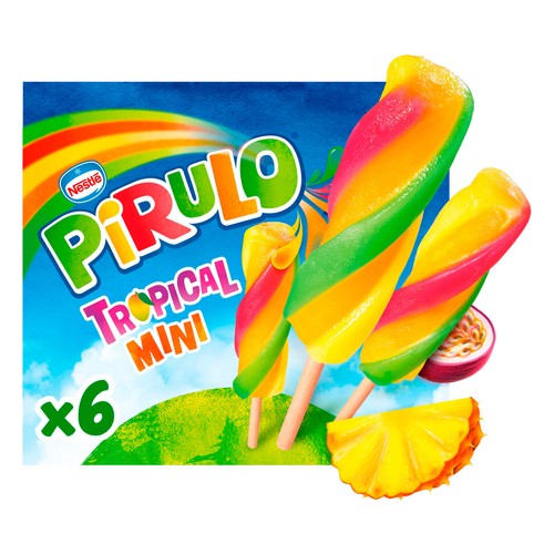 PIRULO Mini polos de agua con zumos frutas tropicales y aromas ...