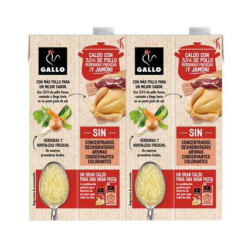 GALLO Caldo de pollo con jamón ibérico 1l. + 1l. - Alcampo ¡Haz tu ...