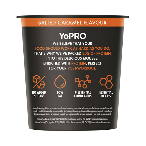 YOPRO Mousse con sabor a caramelo salado, sin azúcar y con alto ...