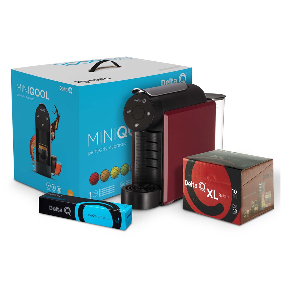 Pack de cafetera de cápsulas + 50 cápsulas de café DELTA Q MiniQOOL ...