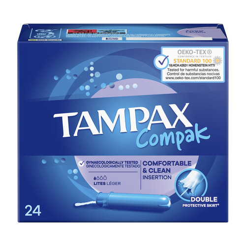 TAMPAX Tampones ligeros con aplicador TAMPAX Compak lites 24 uds ...