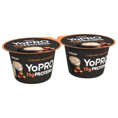 YOPRO Yogur con sabor a caramelo y café macchiato, con proteínas y sin ...