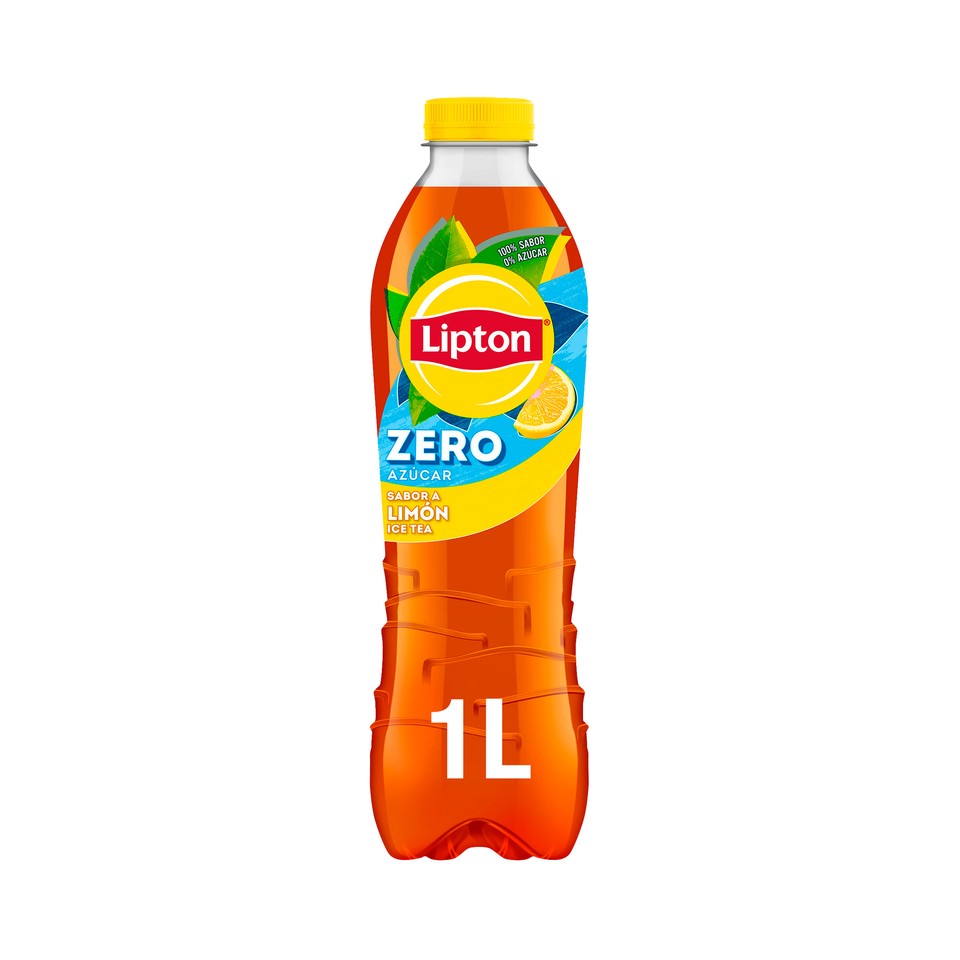 LIPTON Zero Bebida de té al limón con extracto de stevia botella de 1 l ...