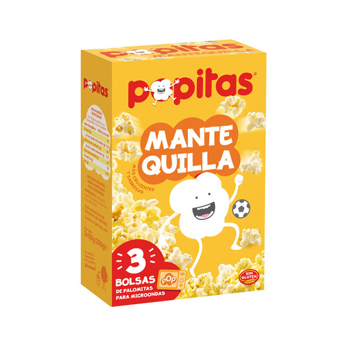 POPITAS Palomitas con mantequilla para microondas 3 uds. x 100 g ...