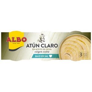 ALBO Atún claro en aceite oliva virgen extra, contenido reducido en sal ...