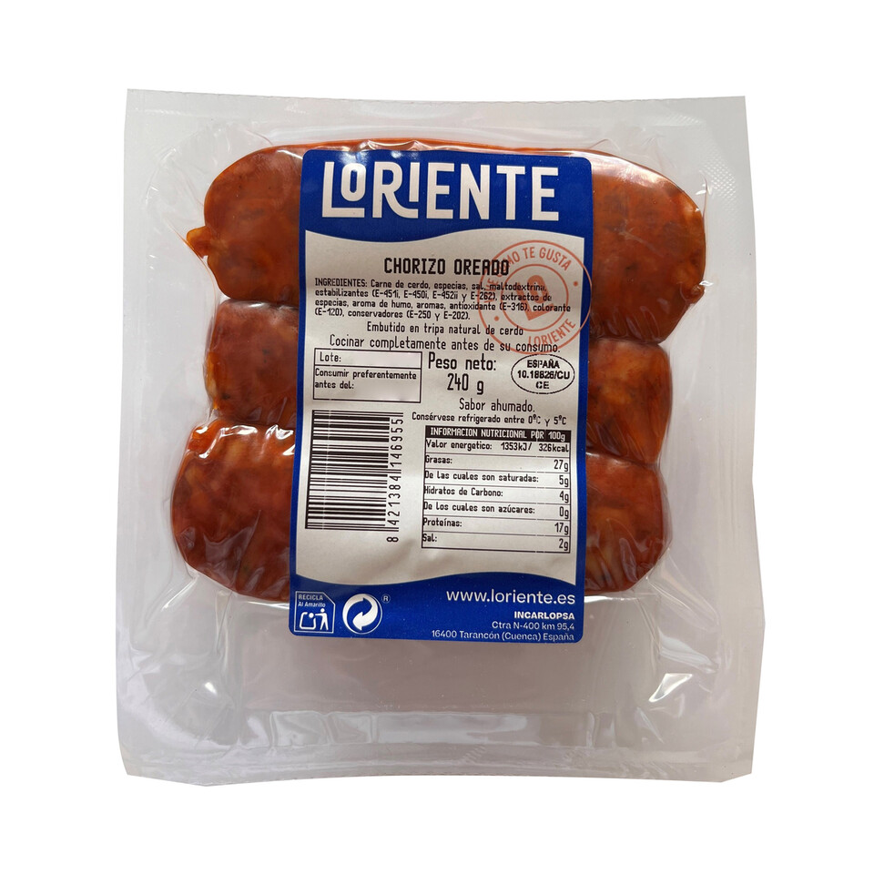 LORIENTE Chorizos oreados envasados al vacio 240 g. - Alcampo ¡Haz tu ...