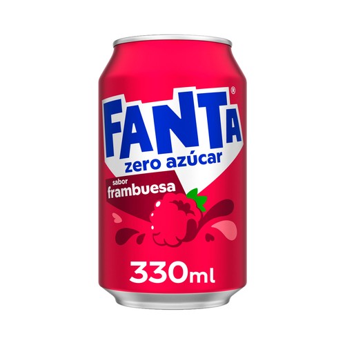 FANTA Zero Refresco sabor frambuesa sin azúcares añadidos lata 330ml ...