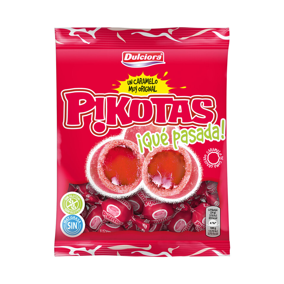 DULCIORA Caramelo de goma grageado con sabor a cereza DULCIORA PIKOTAS ...
