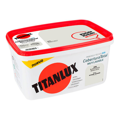 Pintura de cobertura total de color blanco roto, cubeta de 4 litros ...