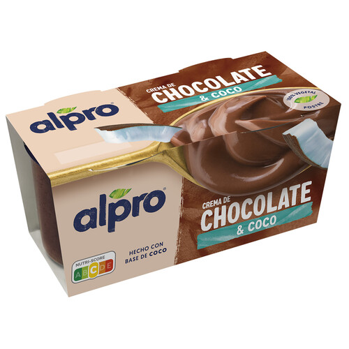 ALPRO Postre vegetal con base de coco y crema de chocolate 2 x 115 g ...