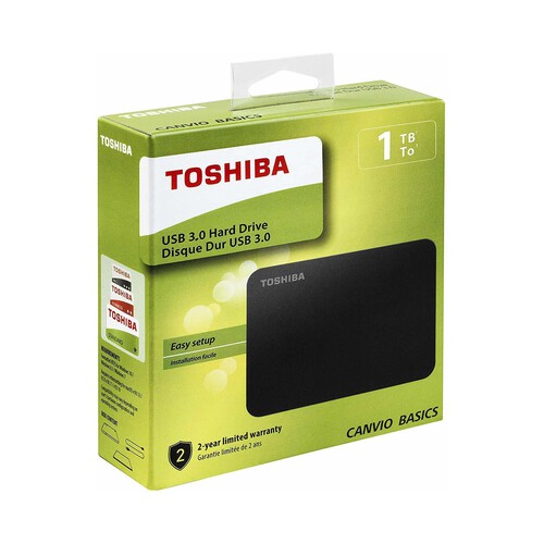Disco duro externo 1TB TOSHIBA Canvio Basics, tamaño 2,5, conexión USB ...