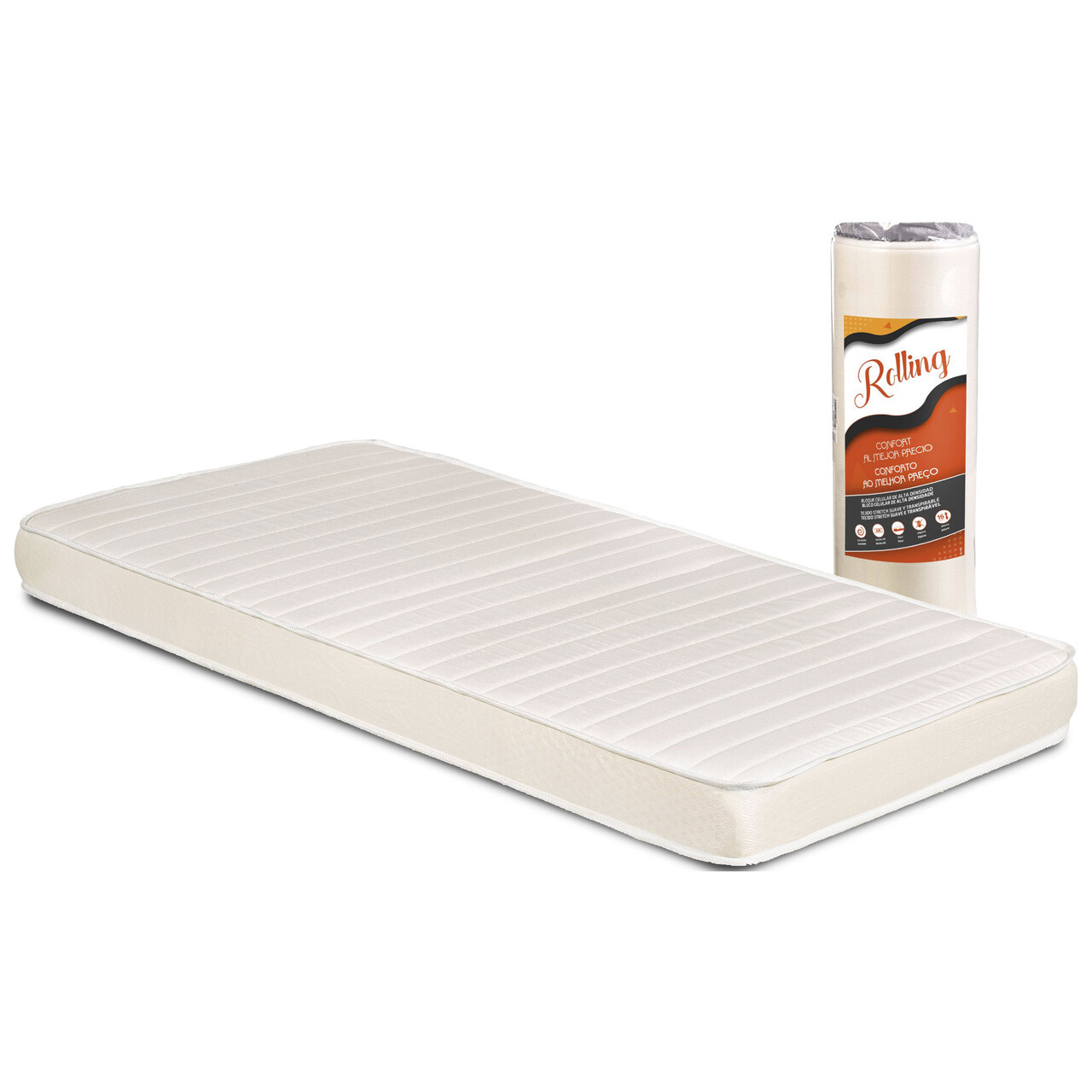 Colchón enrollable de 135x190cm. con bloque celular de alta densidad ...