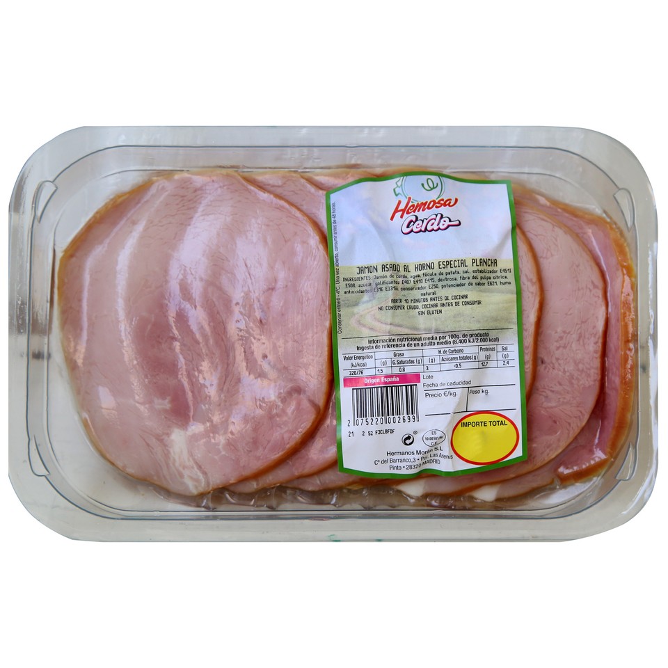 Bandeja de jamón asado al horno, especial plancha y sin gluten HEMOSA ...