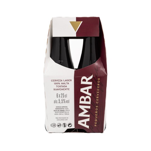 AMBAR Cerveza morena pack de 6 botellines de 25 cl. - Alcampo ¡Haz tu ...