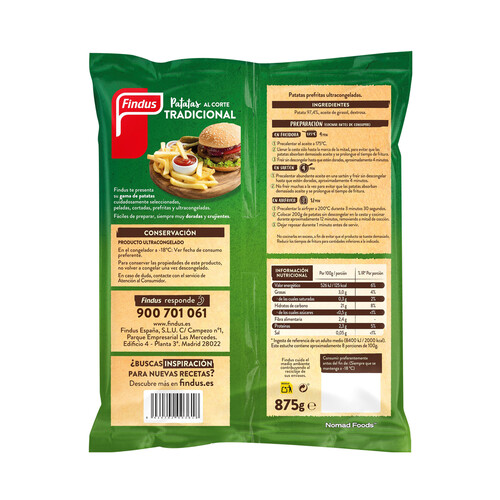 FINDUS Patatas prefritas ultracongelads corte tradicional, aptas para ...