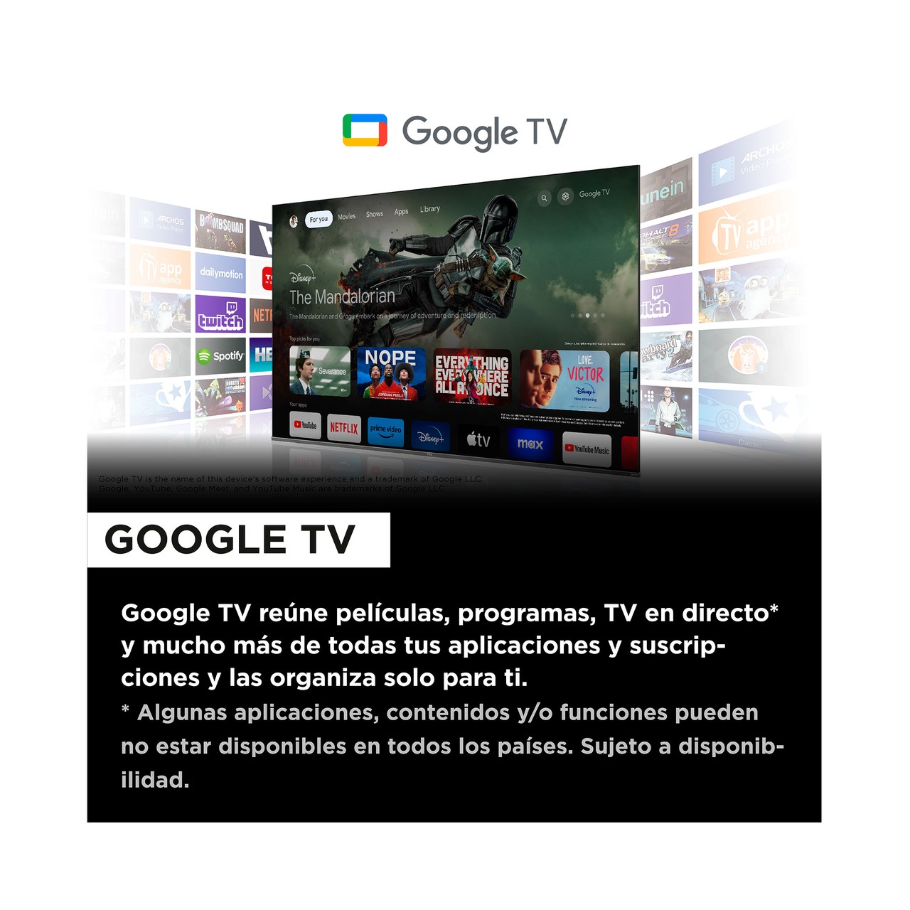 Televisión 139,7 cm (55") TCL 55P61B 4K, Ultra HD, GOOGLE Tv, HDR10 ...