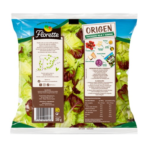 FLORETTE Ensalada Origen con lechuga trocadero y romana 150 g ...