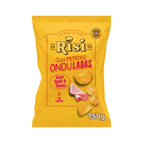 RISI Patatas fritas onduladas, sin gluten y con sabor a York y queso ...