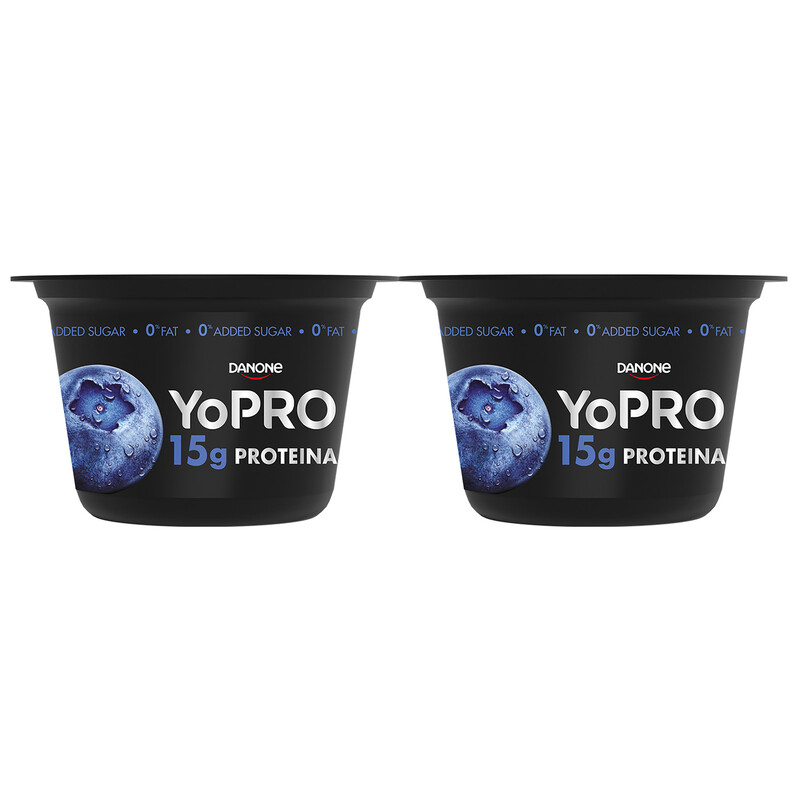 YOPRO de Danone Yogur con arándanos y proteínas, sin azúcares añadidos ...