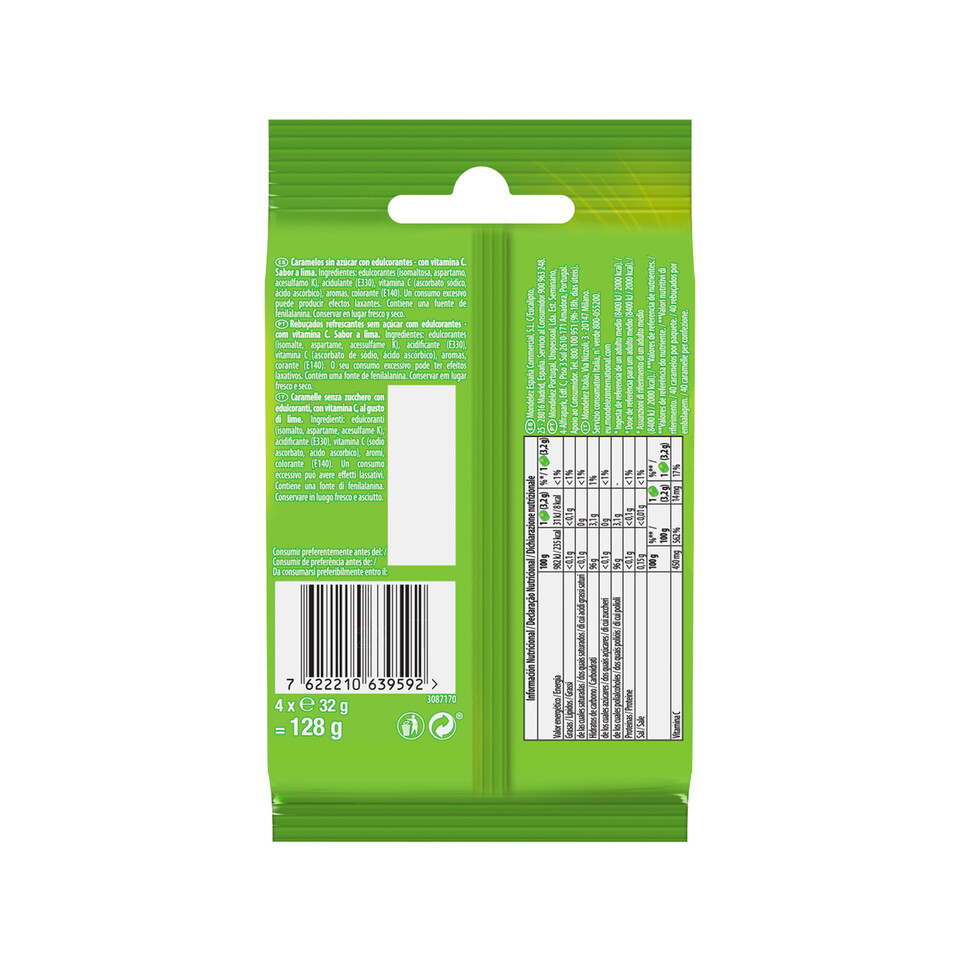 HALLS Caramelos de lima sin azúcar, pack de 4 uds. HALLS 134 g ...