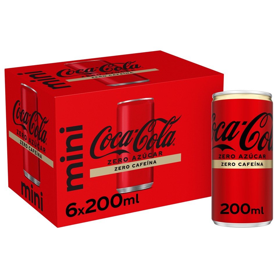 COCA COLA Zero cafeína mini Refresco de cola zero azúcar zero cafeína ...