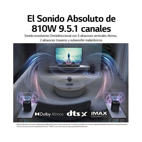 Barra de sonido LG S65Q, 420W, Subwoofer inalámbrico, BLUETOOTH, USB ...