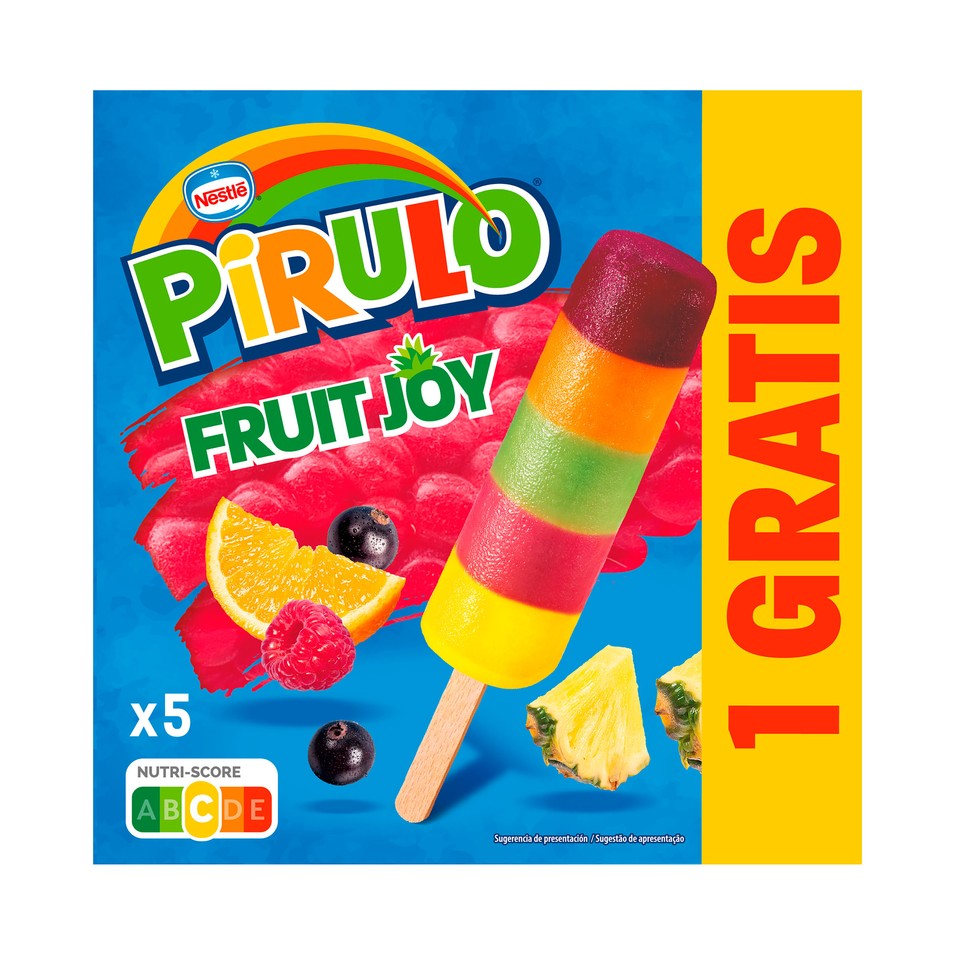 PIRULO Fruit joy de Nestlé Helado de agua con sabor a multifrutas 5 x ...