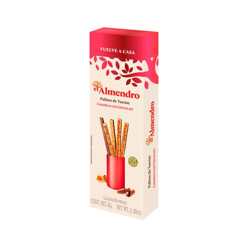 EL ALMENDRO Sticks de turron de caramelo y chocolate 45 g. - Alcampo ...