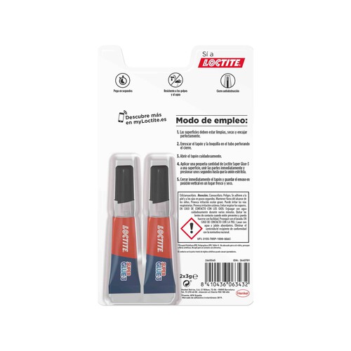 Pack de 2 pegamentos instantáneos, LOCTITE Super Glue-3 Original ...