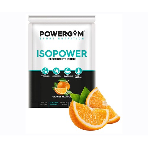 POWERGYM Isopower Suplemento deportivo en sobres, con sabor a naranja ...