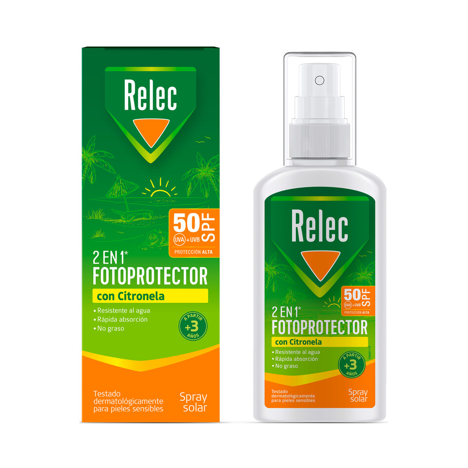 RELEC Spray protector solar con citronela y FPS 50 (muy alto) RELEC 100 ml. - Alcampo ¡Haz tu ...