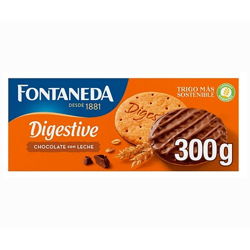 FONTANEDA Digestive Galletas cubiertas de chocolate con leche 300 g ...