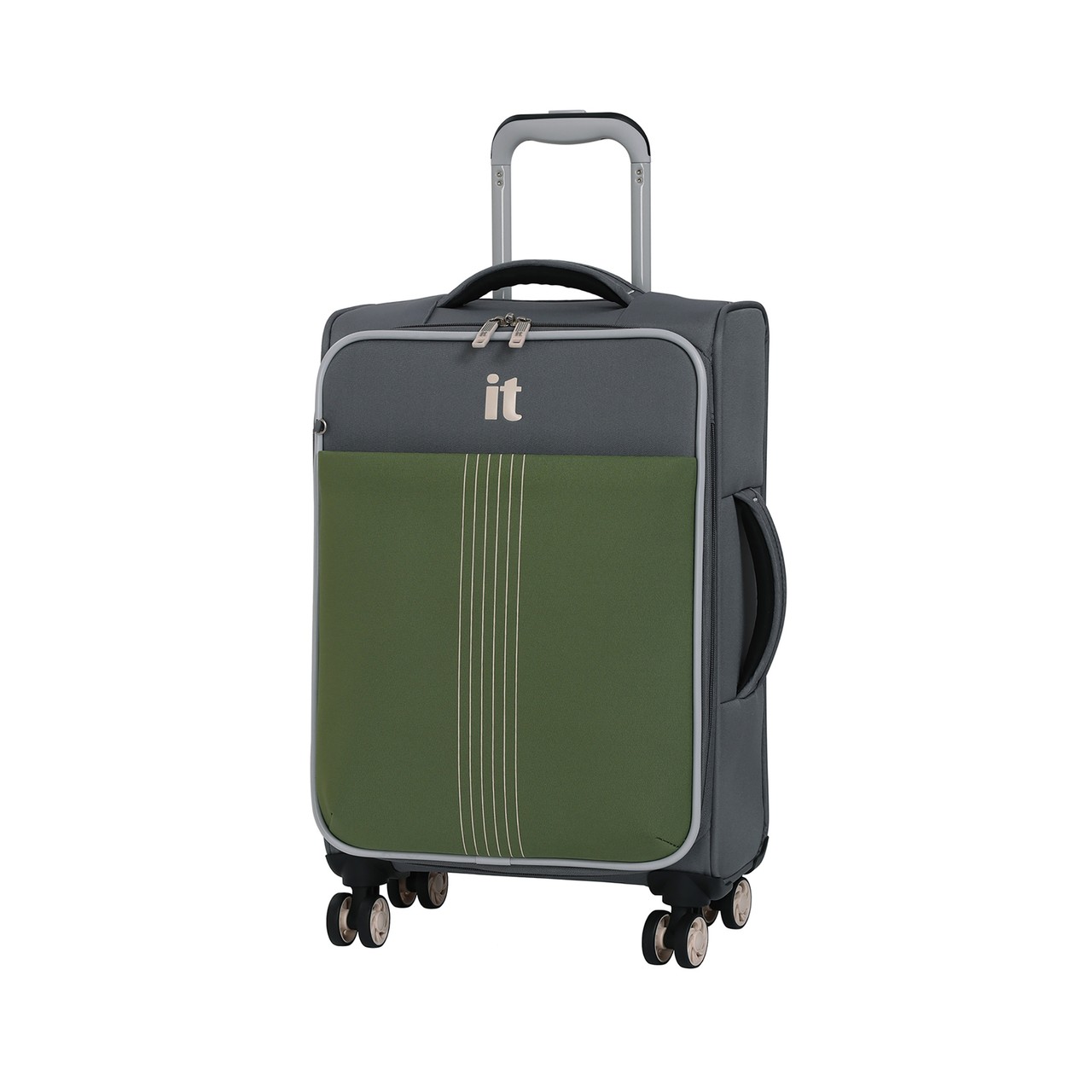 Maleta de cabina de color verde 56cm 8 ruedas EVA, IT LUGGAGE ...