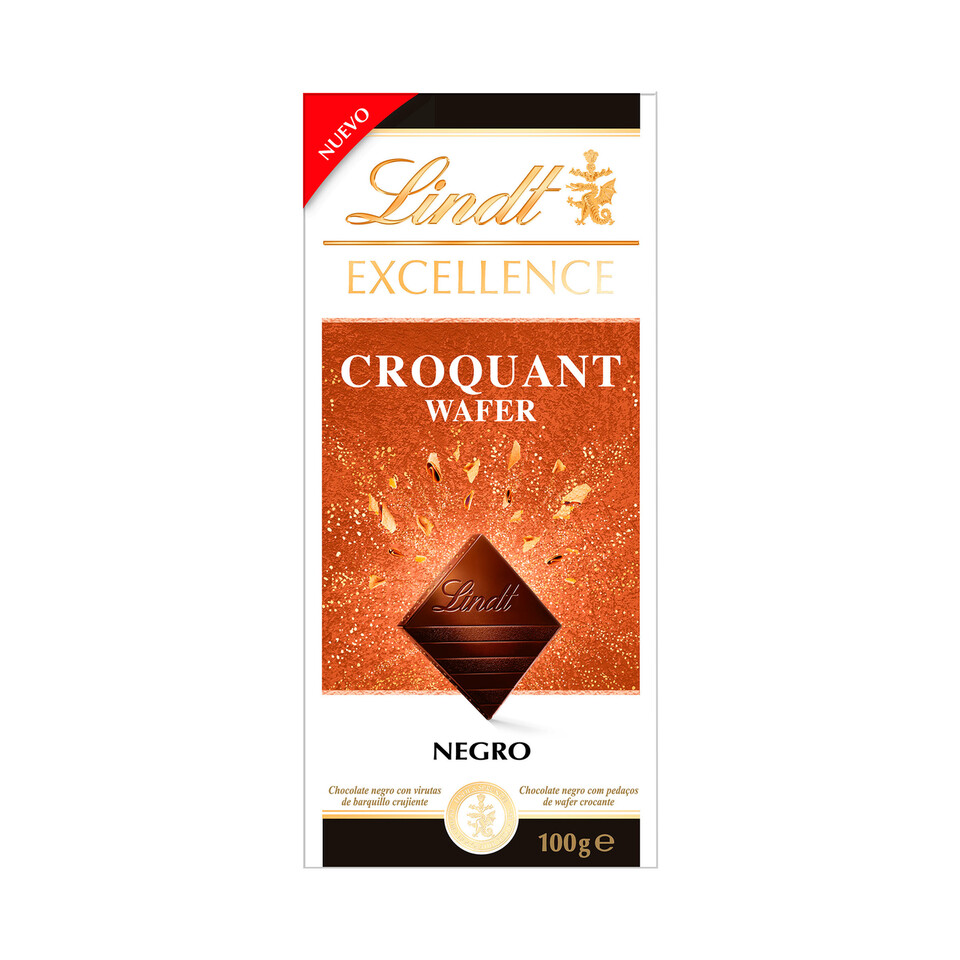 LINDT Chocolate negro excellence croquant wafer 100 g. - Alcampo ¡Haz ...
