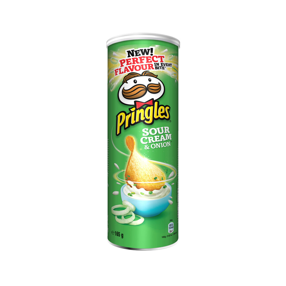 PRINGLES Patatas con forma de teja PRINGLES CREAM & ONION bote de 165 g ...