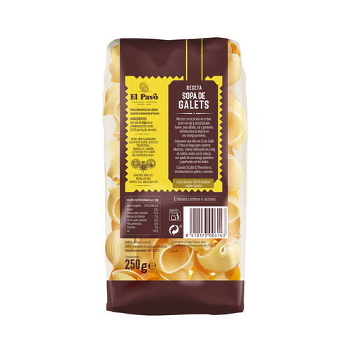 EL PAVO Pasta Galet de nadal pasta receta tradicional EL PAVO 250 gr ...